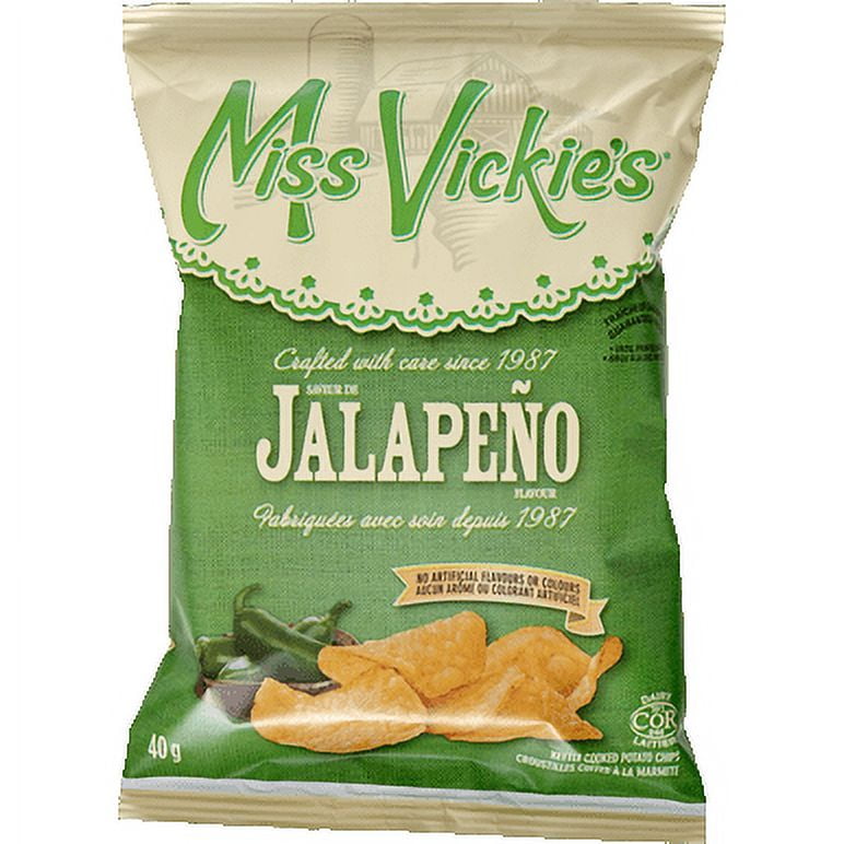 MISS VICKIES Kettle Cooked Jalapeno Potato Chips - Vending Size, 40 x ...