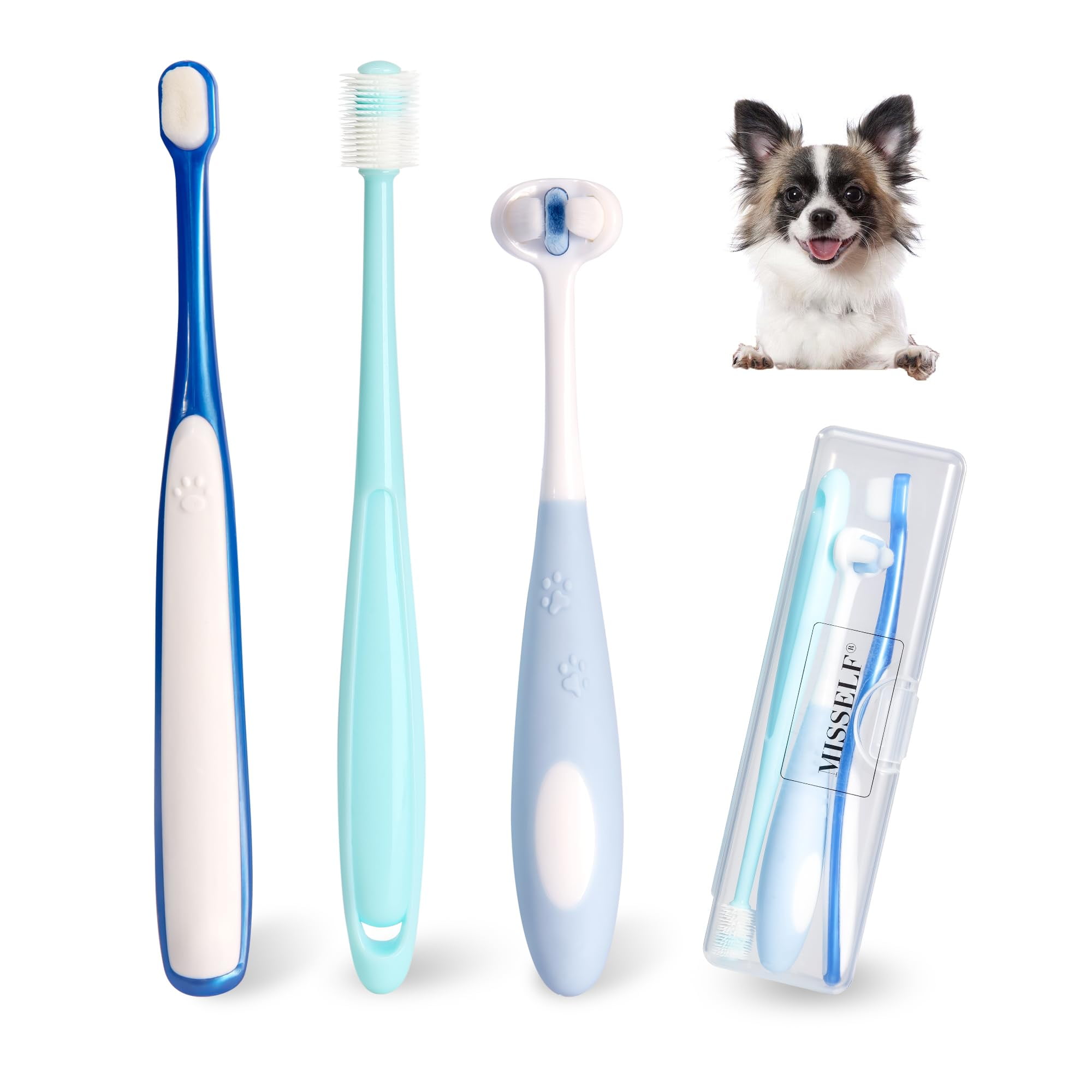 MISSELF Ultra Soft Nano IRF13 Dog Toothbrush Kit for Small Breed ...