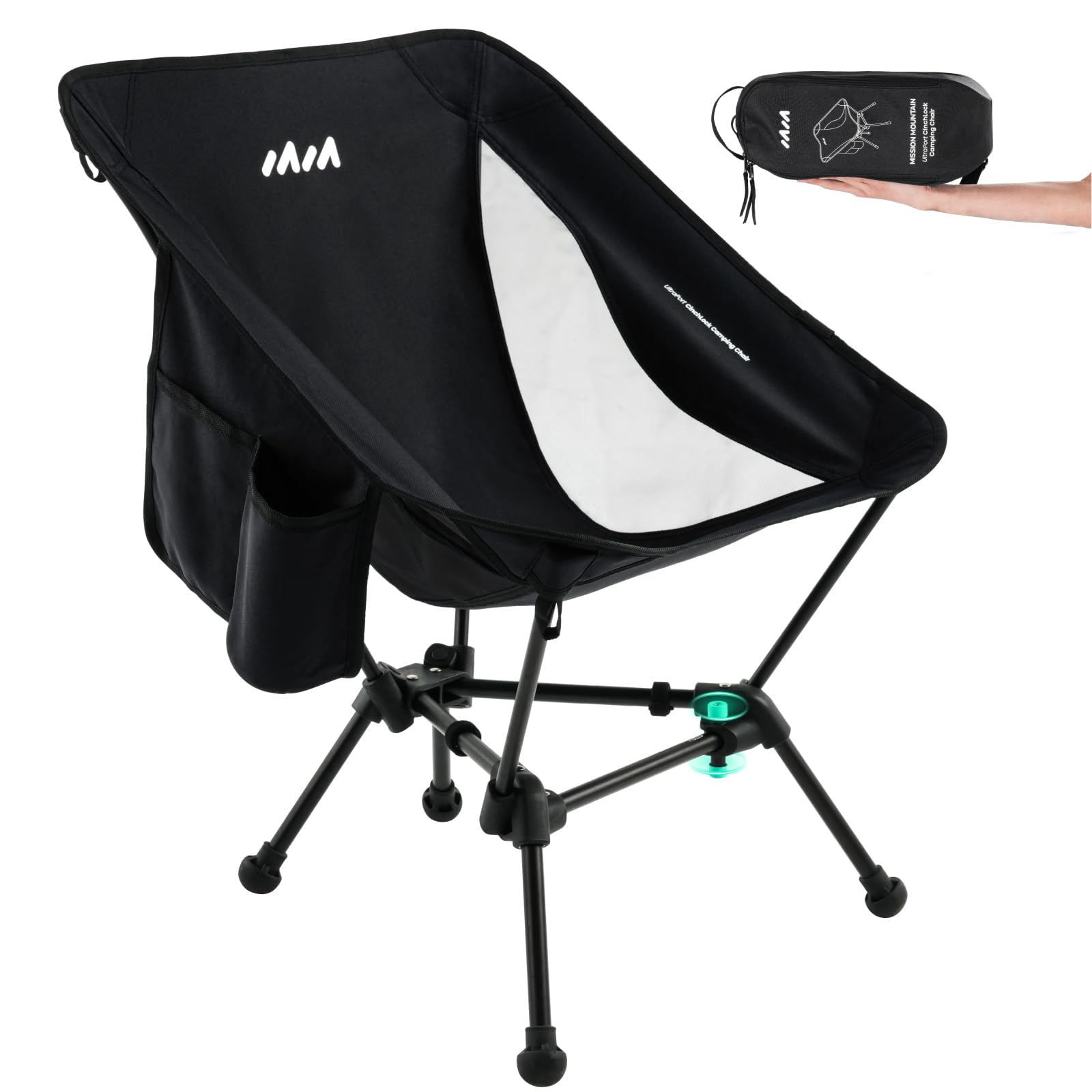 MISSION MOUNTAIN Compact Camping Chair, Lightweight Folding Camp Chairs ...