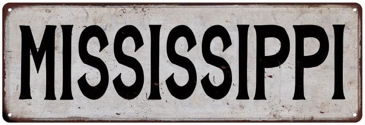 MISSISSIPPI Vintage Look Rustic Metal City State Sign 6 x 18 High Gloss ...