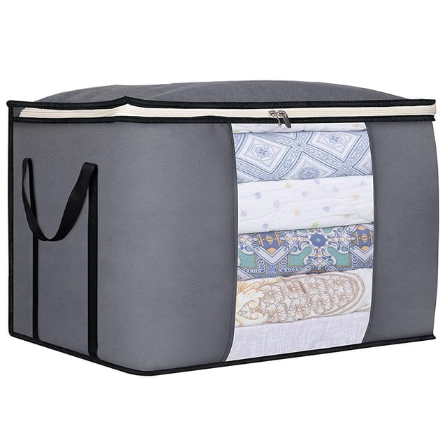 MISSLO 100L Extra Large Foldable Zippered Storage Bag for Blankets ...