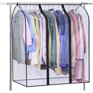 Sorbus Garment Rack Cover - 6 Ft Transparent Clothes Rail Cover ...