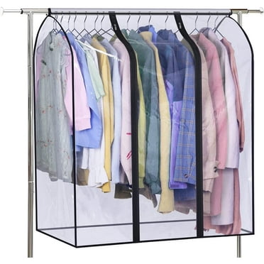 Sorbus Garment Rack Cover - 6 Ft Transparent Clothes Rail Cover ...