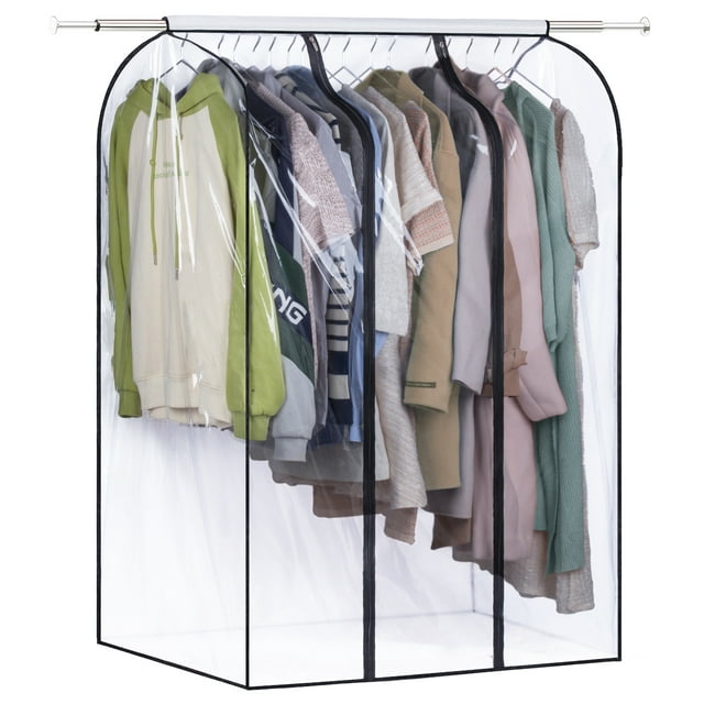 "MISSLO 50"" Extra Large Clear Garment Rack Cover, Dust Protection ...
