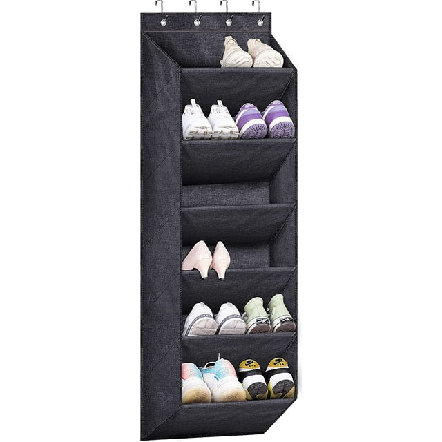 MISSLO Heavy Duty 6-Shelf Over Door Shoe Rack, Large Hanging Organizer ...