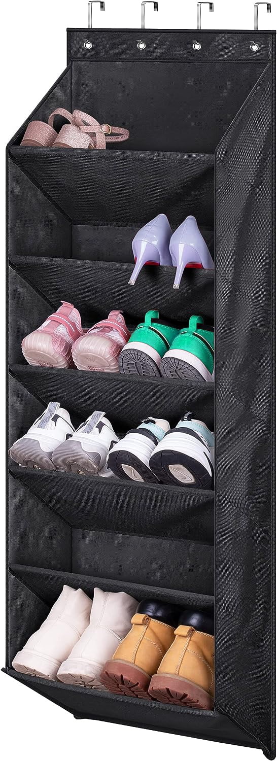 MISSLO Over the Door Shoe Organizer, Deep Pockets, 6-Shelf Storage for ...