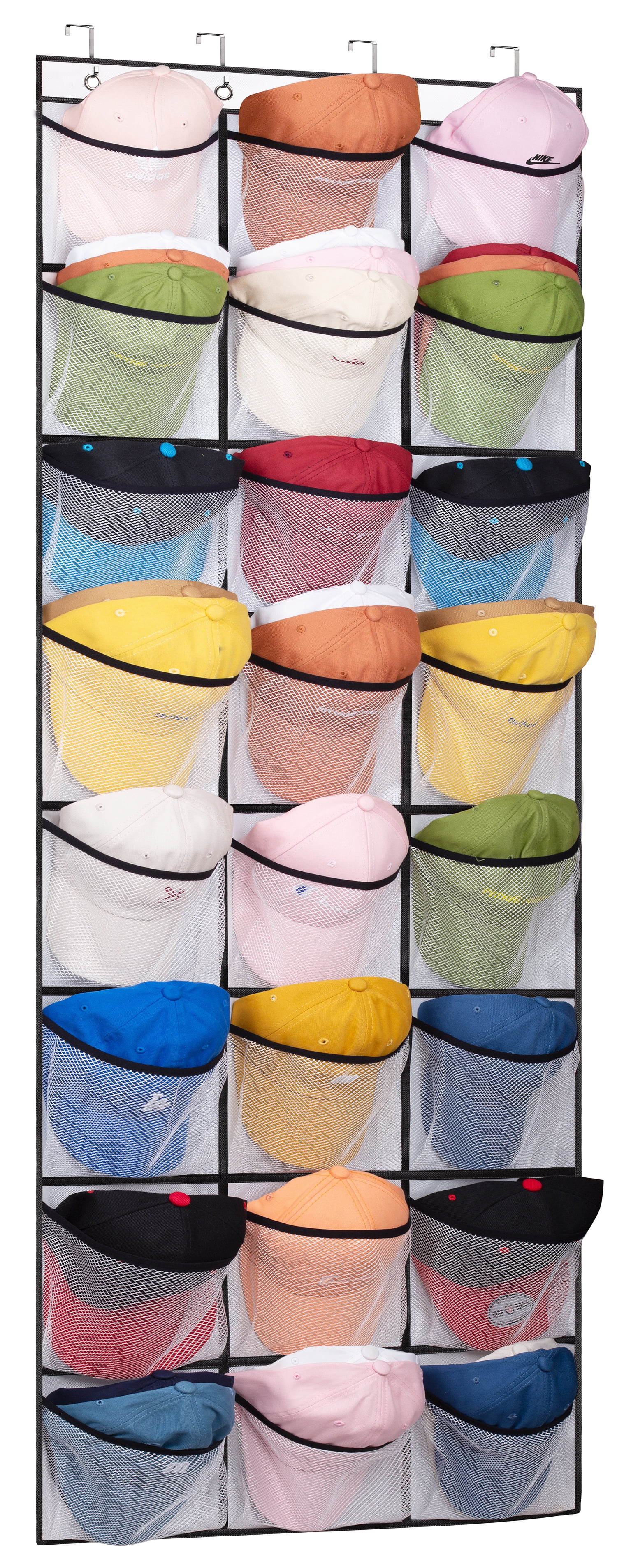 MISSLO Over the Door Organizer with Large Pockets and Hooks for Hat and ...