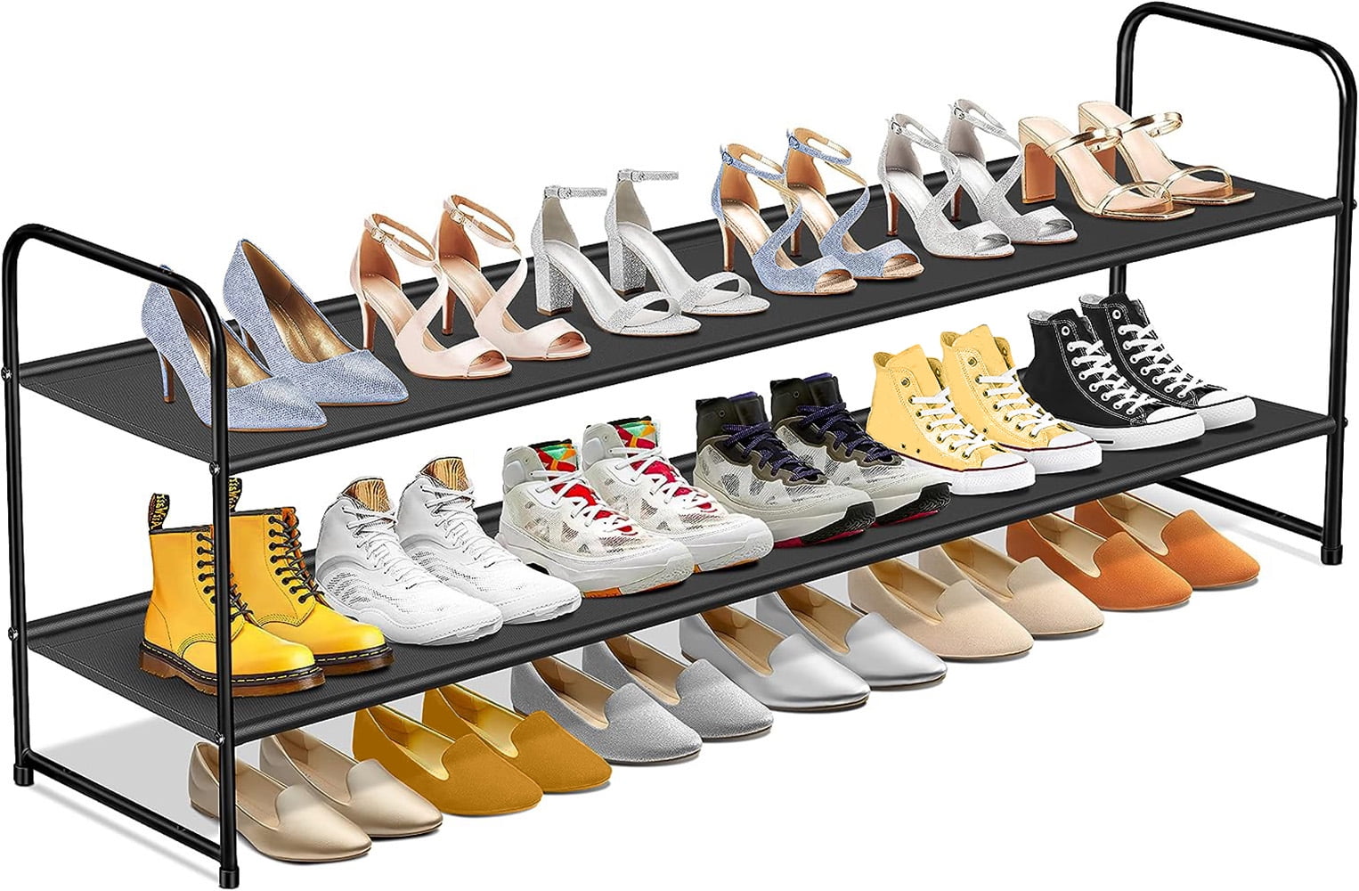 MISSLO 2-Tier Stackable Shoe Rack, Metal Organizer for 18-Pairs, Closet ... MISSLO 2-Tier Stackable Shoe Rack, Metal Organizer for 18-Pairs, Closet ...