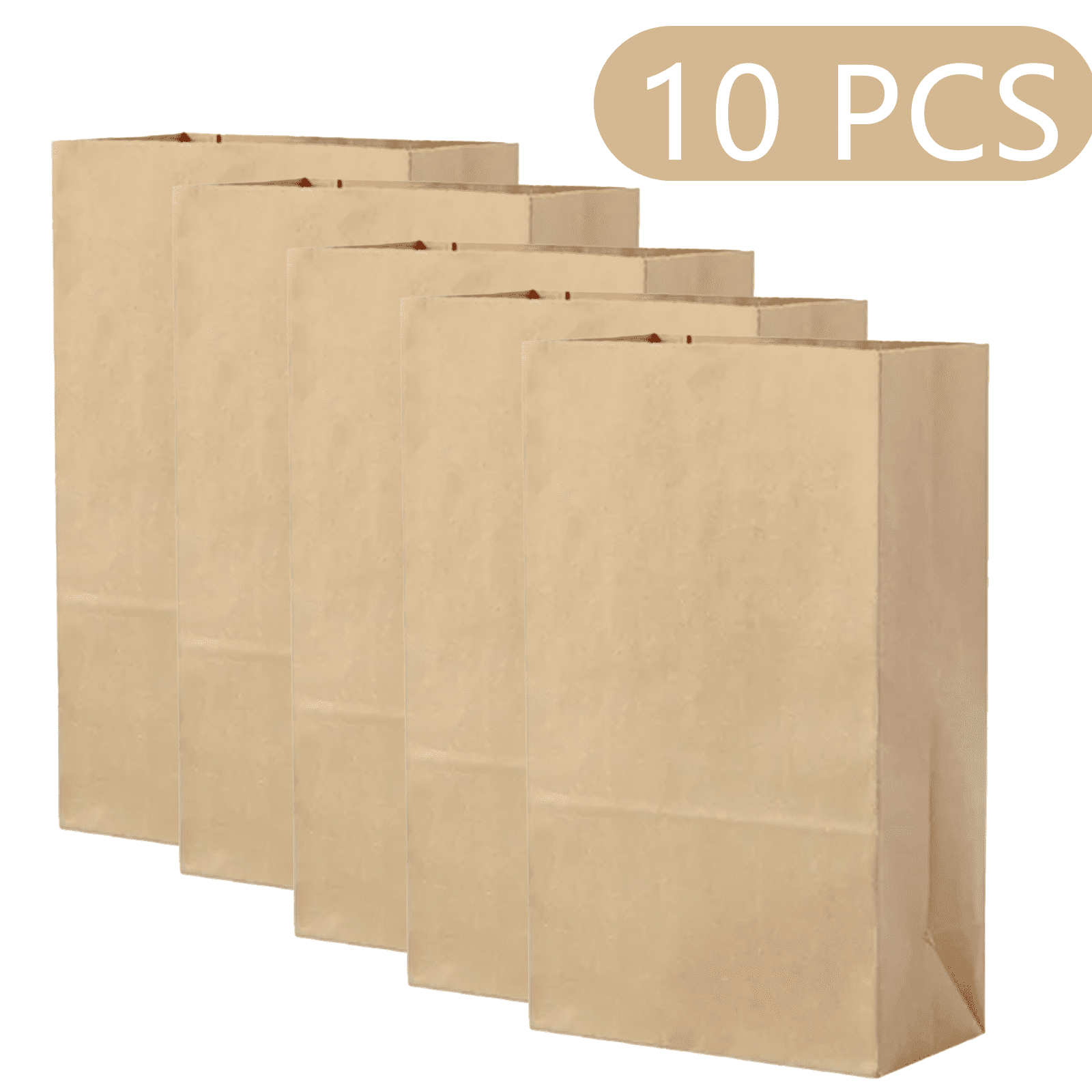 MISSMILE 10 Pcs Brown Paper Bags,Kraft Paper Bags for Groceries ...