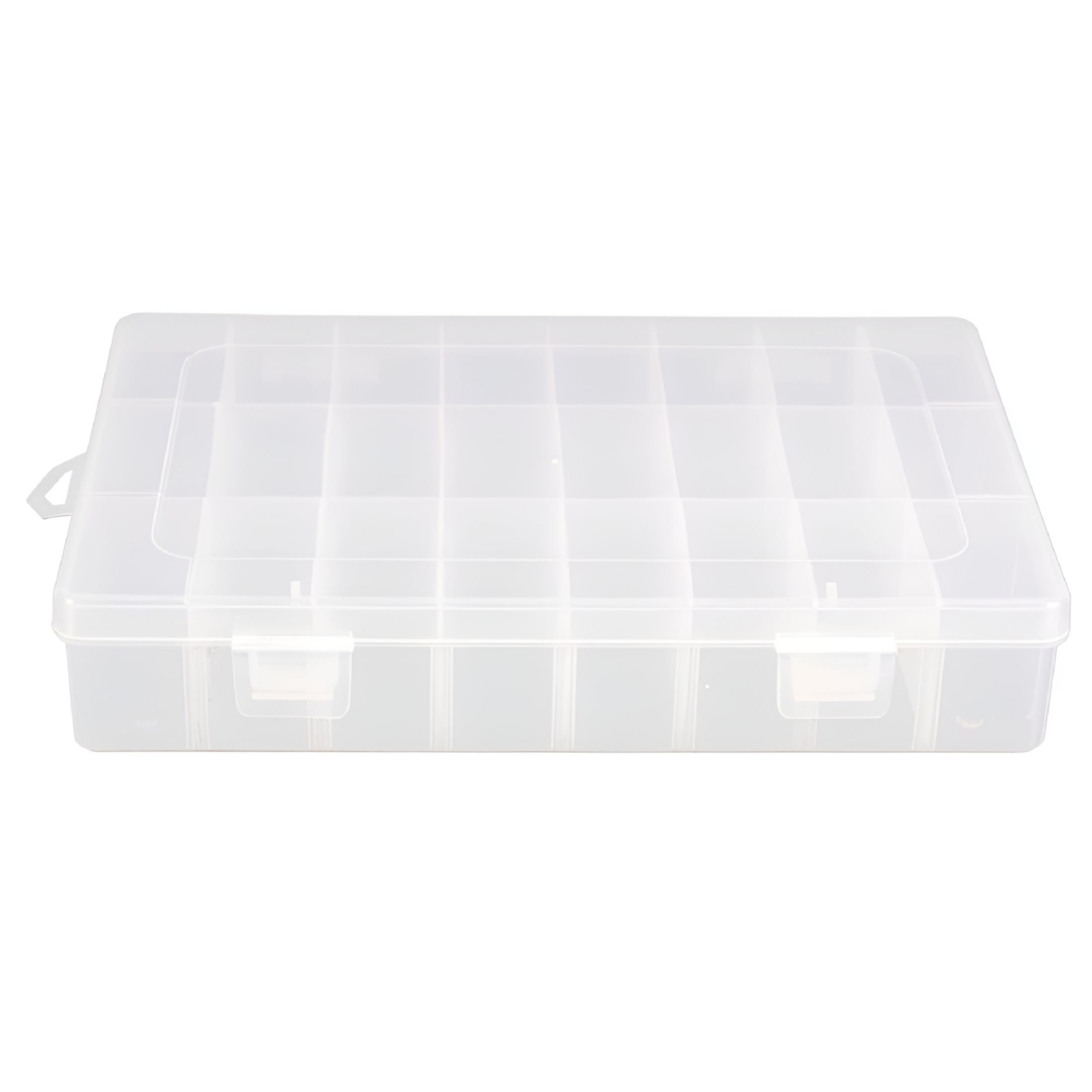 MISSMILE 24 Grids Clear Fishing Tackle Box Fishing Box Plastic Tackle ...