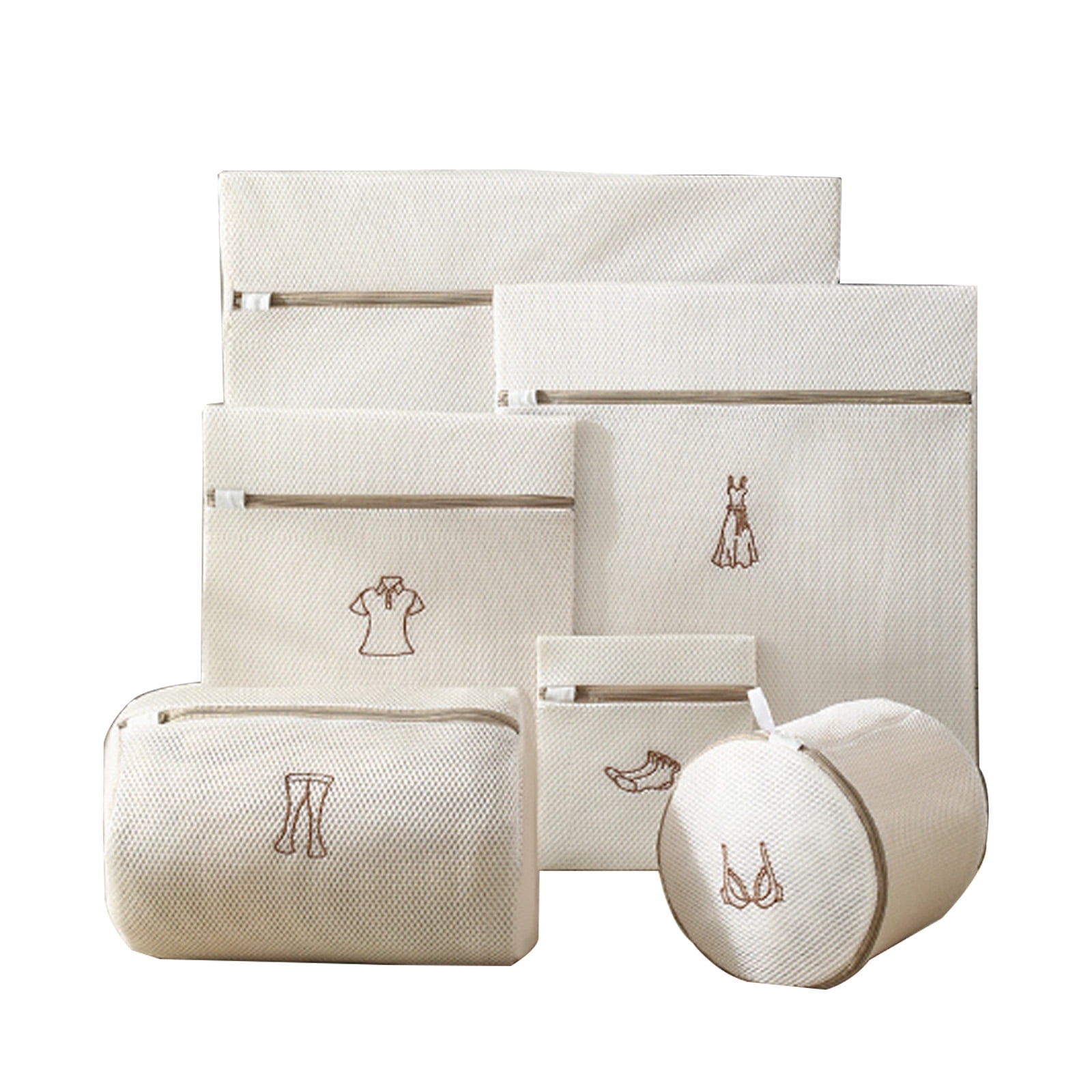 MISSMILE 6Pcs Laundry Bag,ABS Pull Zipper Laundry Basket for Travel ...