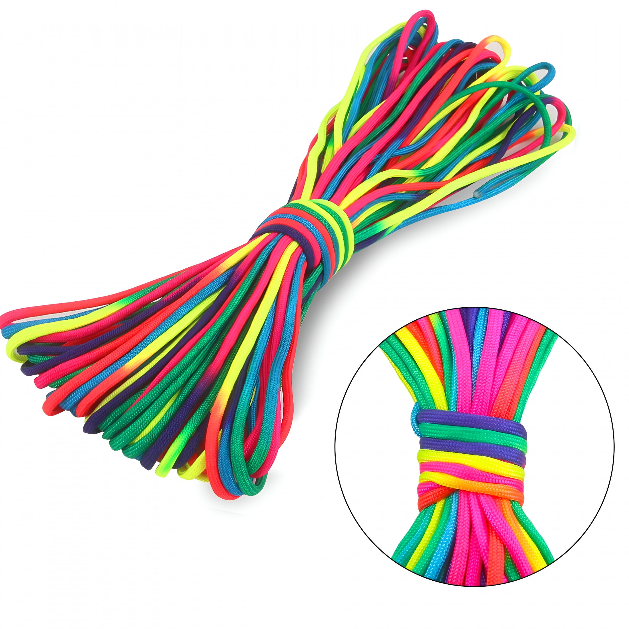 MISSMILE 7 Strand Rainbow Color Paracord Rope - 100 Feet - Durable and ...