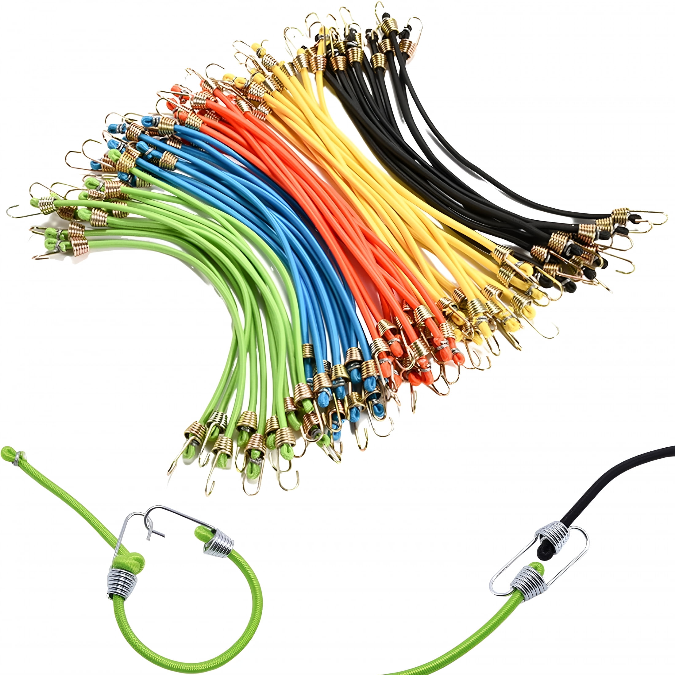 MISSMILE Bungee Cords with Hooks 12 Pack,10" Mini Adjustable Rubber ...