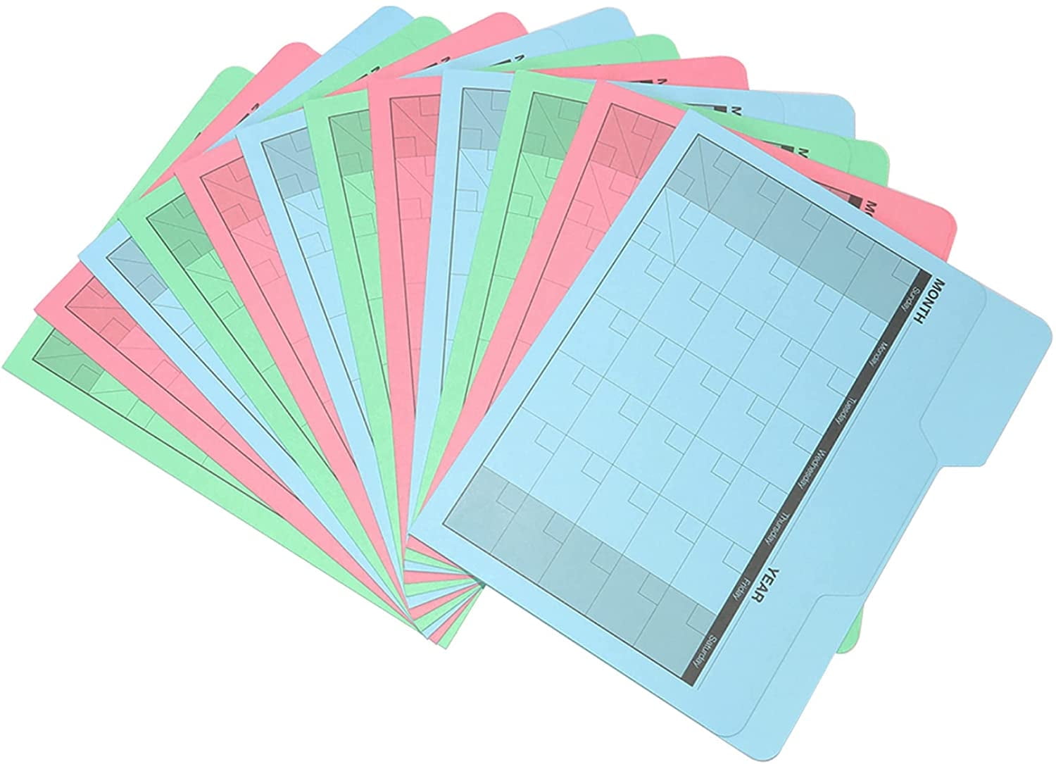 MISSMILE Calendar Folders, Assorted, 12 PK - Walmart.com