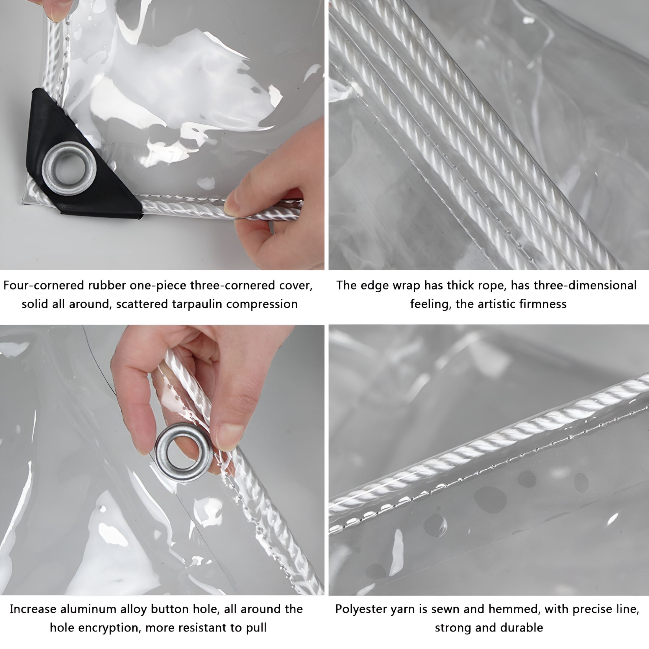 MISSMILE Clear PVC Vinyl Tarp Clear Tarp,Waterproof Heavy Duty Outdoor ...