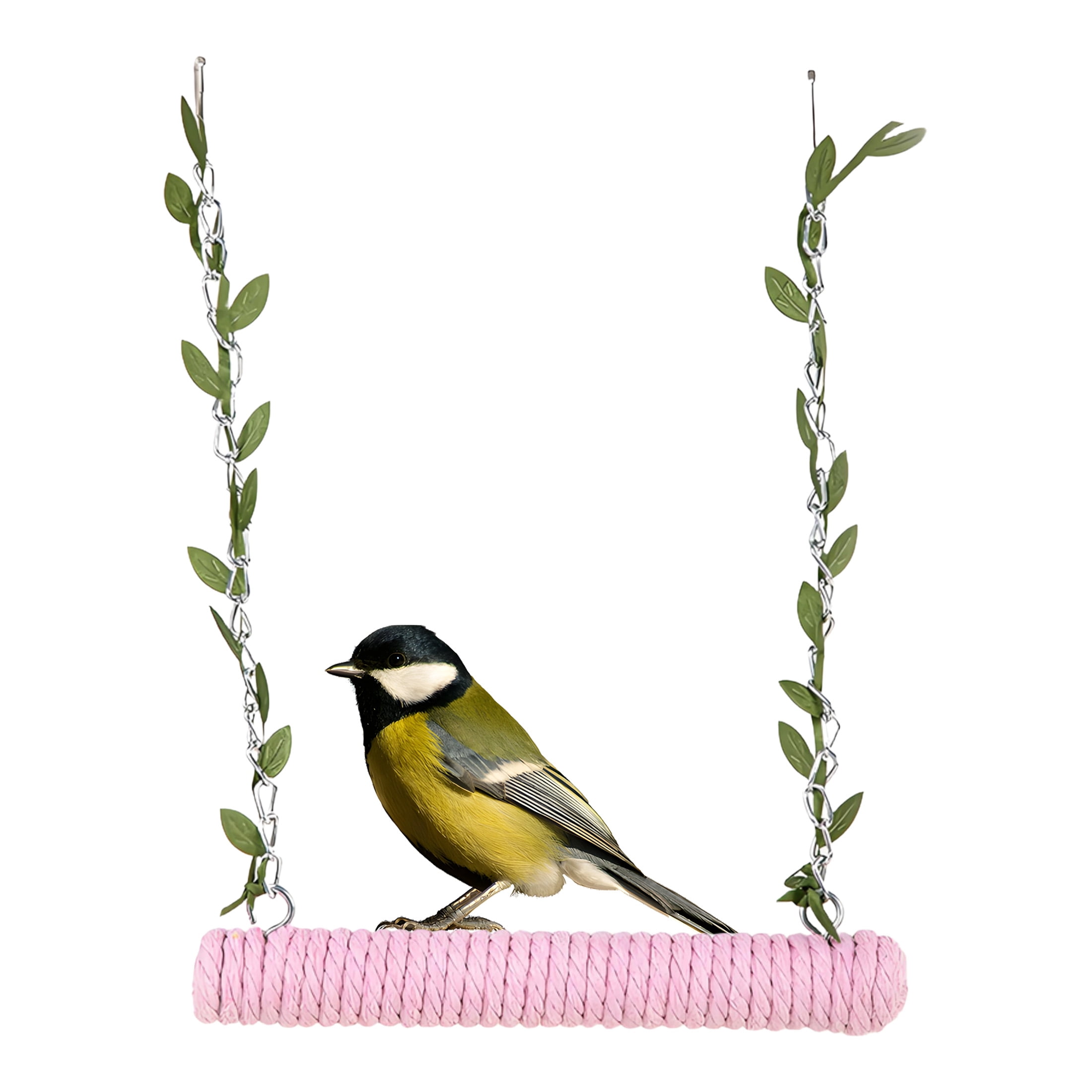 MISSMILE Hummingbird Swing,Cotton Rope Solid Wood Patio Swing for Bird ...