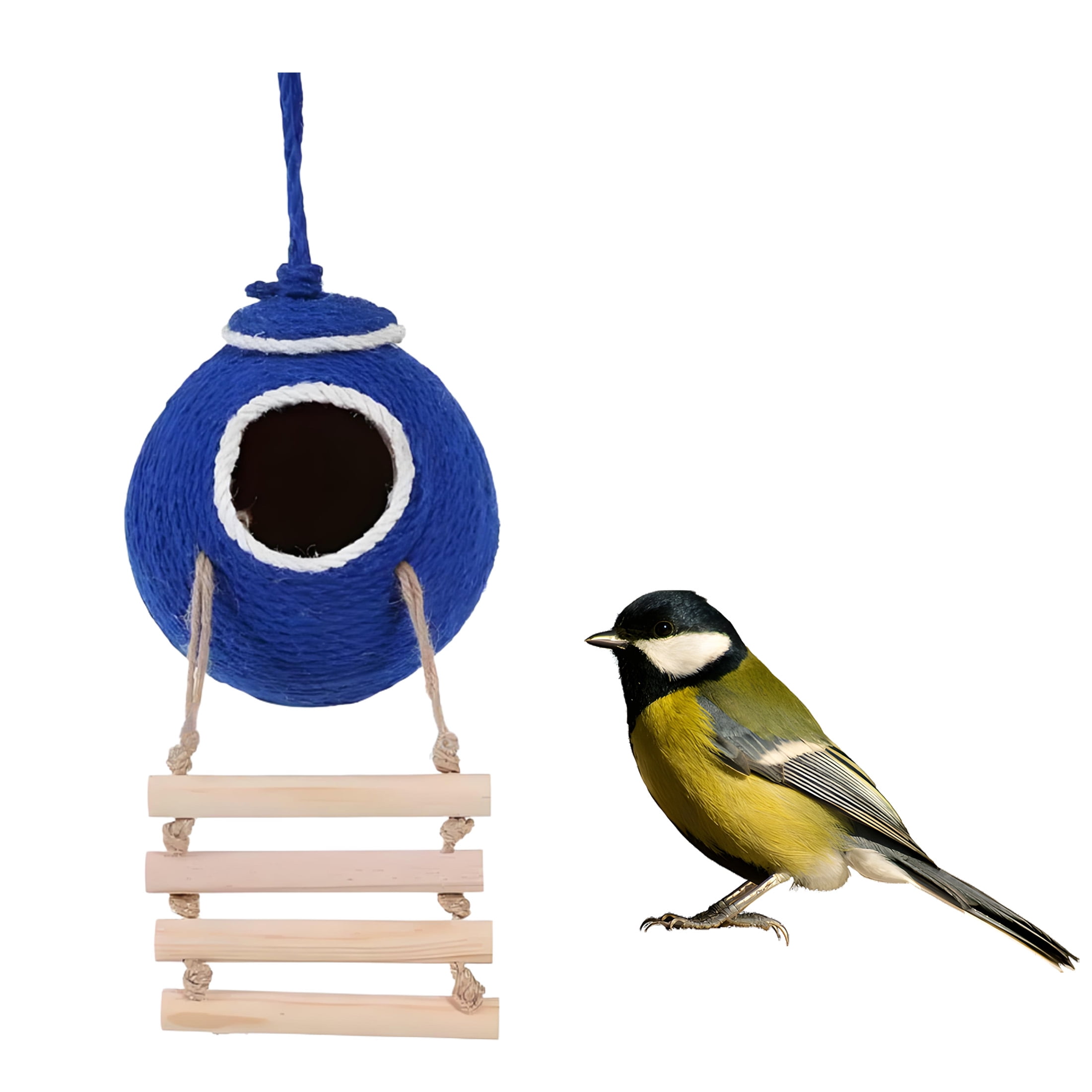 MISSMILE Hummingbird Swing,Wood Hemp Rope Bird Cage Accessories for ...