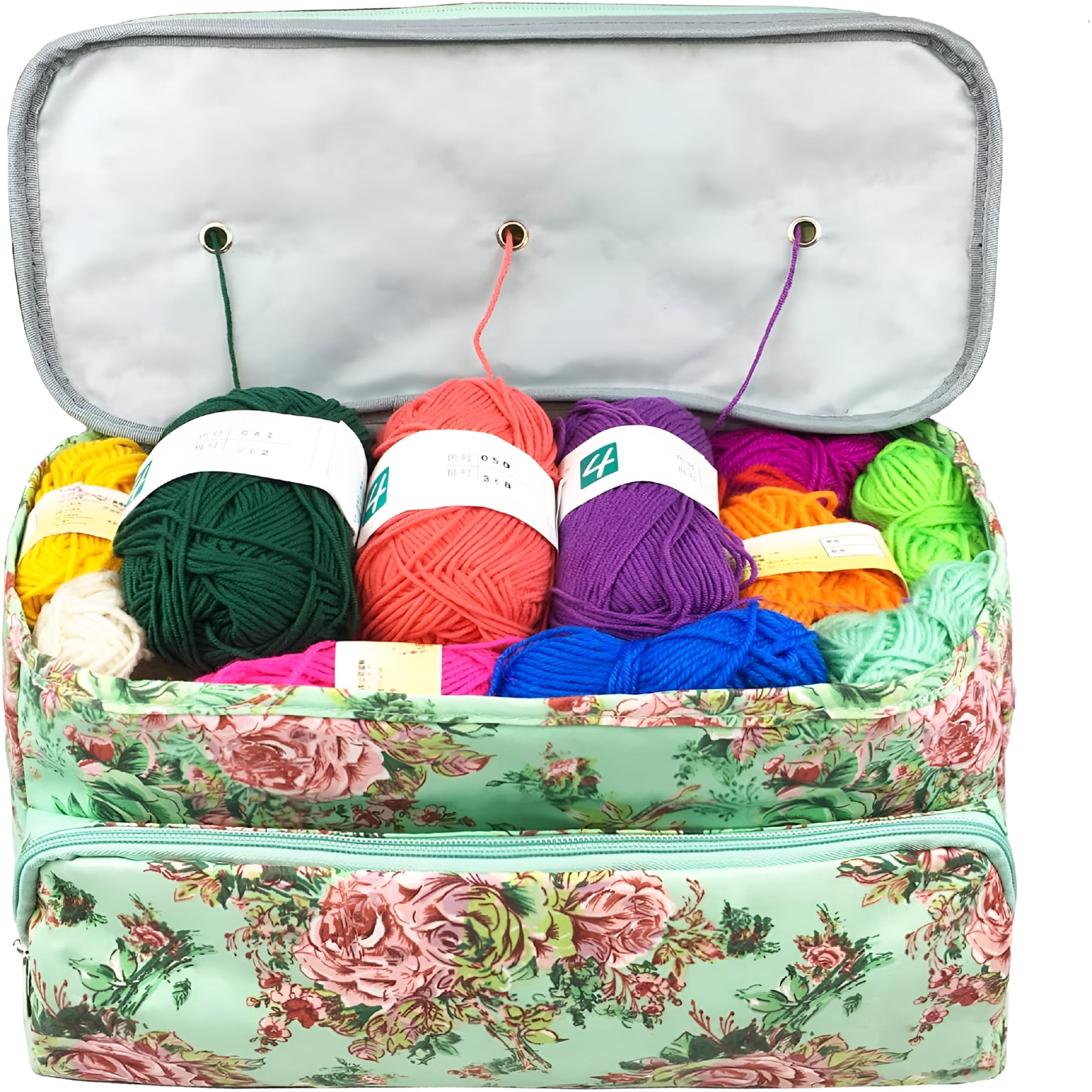 MISSMILE Knitting Bag Large Size,Yarn Storage Organizer Tote Bag Holder ...