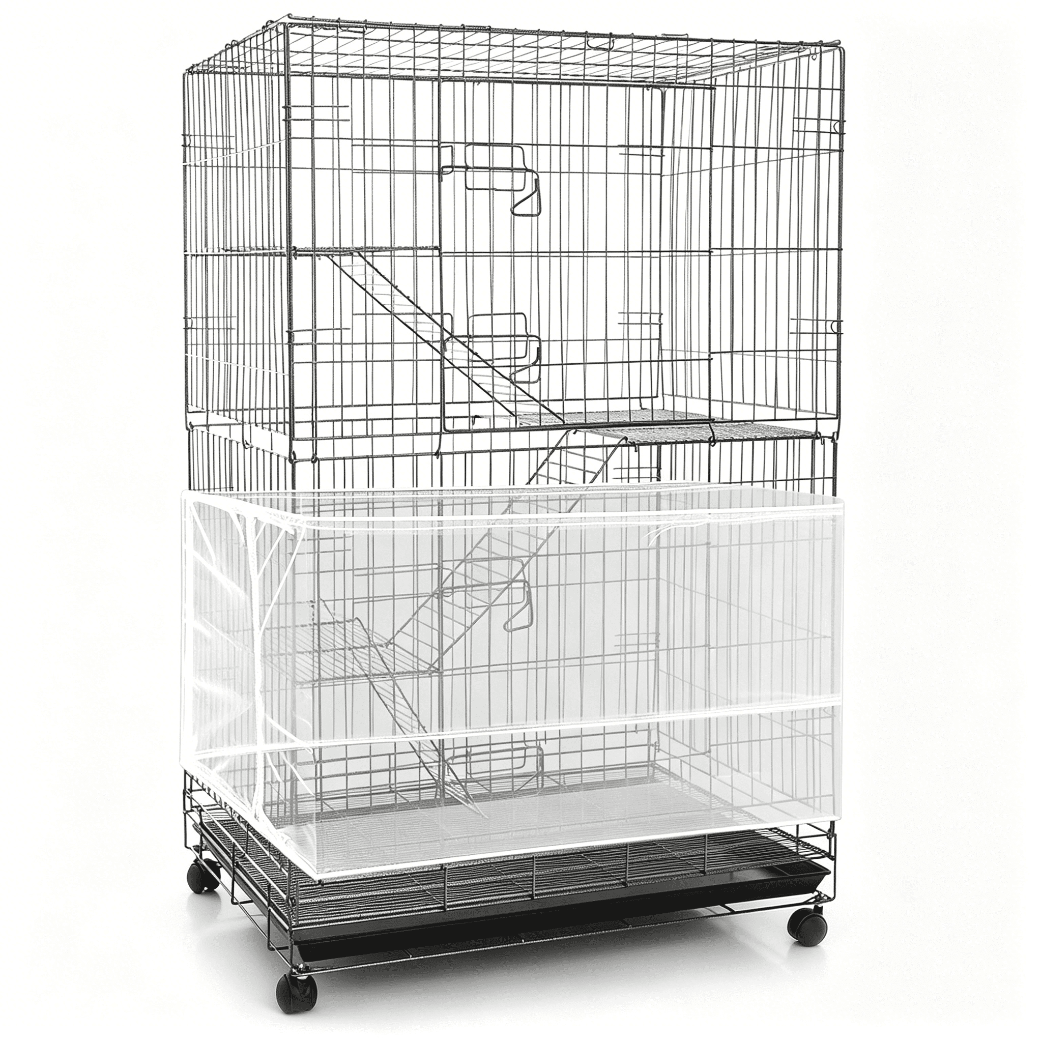 MISSMILE Large Bird Cage Seed Catcher, Bird Cage Cover Net Skirt Guard ...