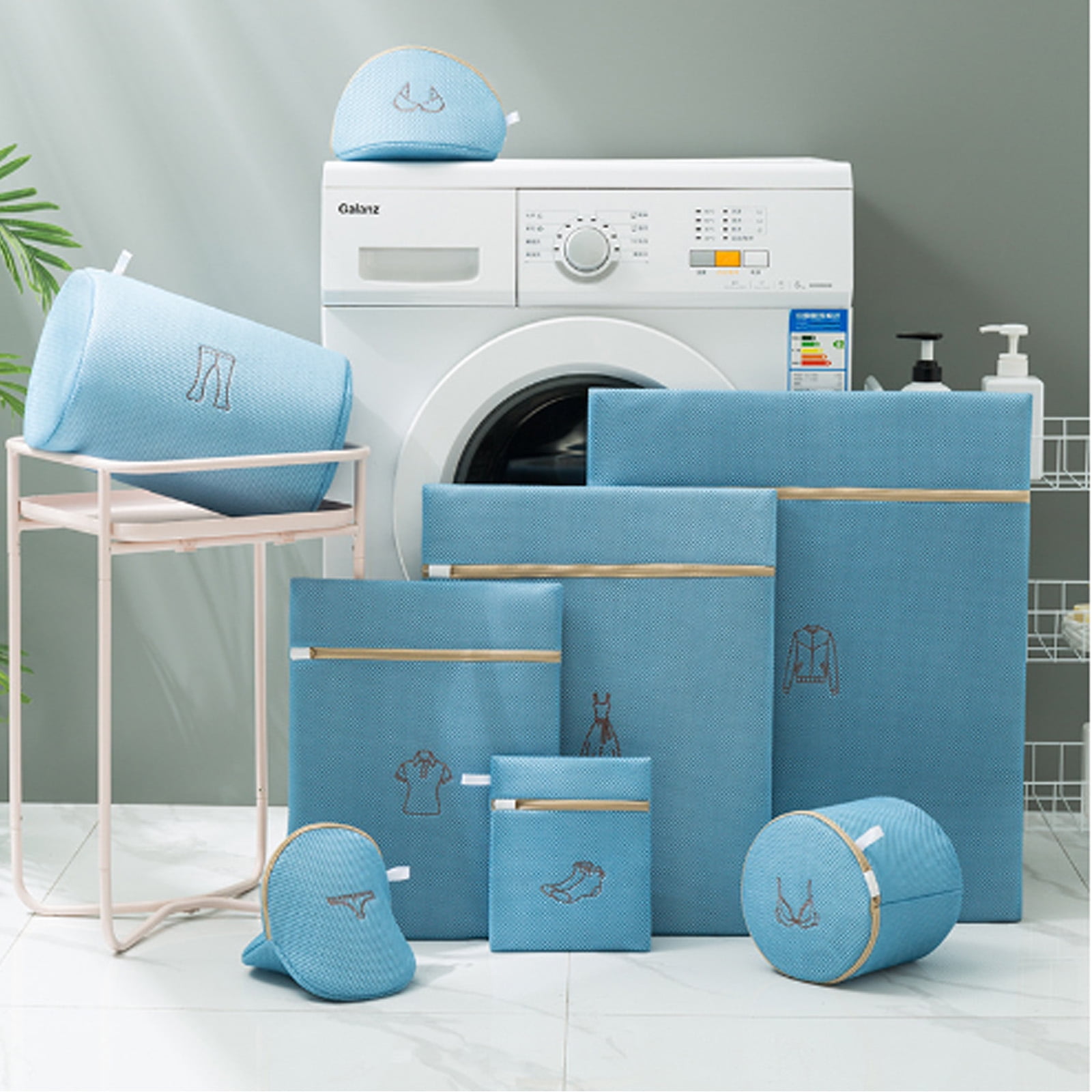 MISSMILE Laundry Bag,ABS Plastic Zipper Protection Laundry Basket ...