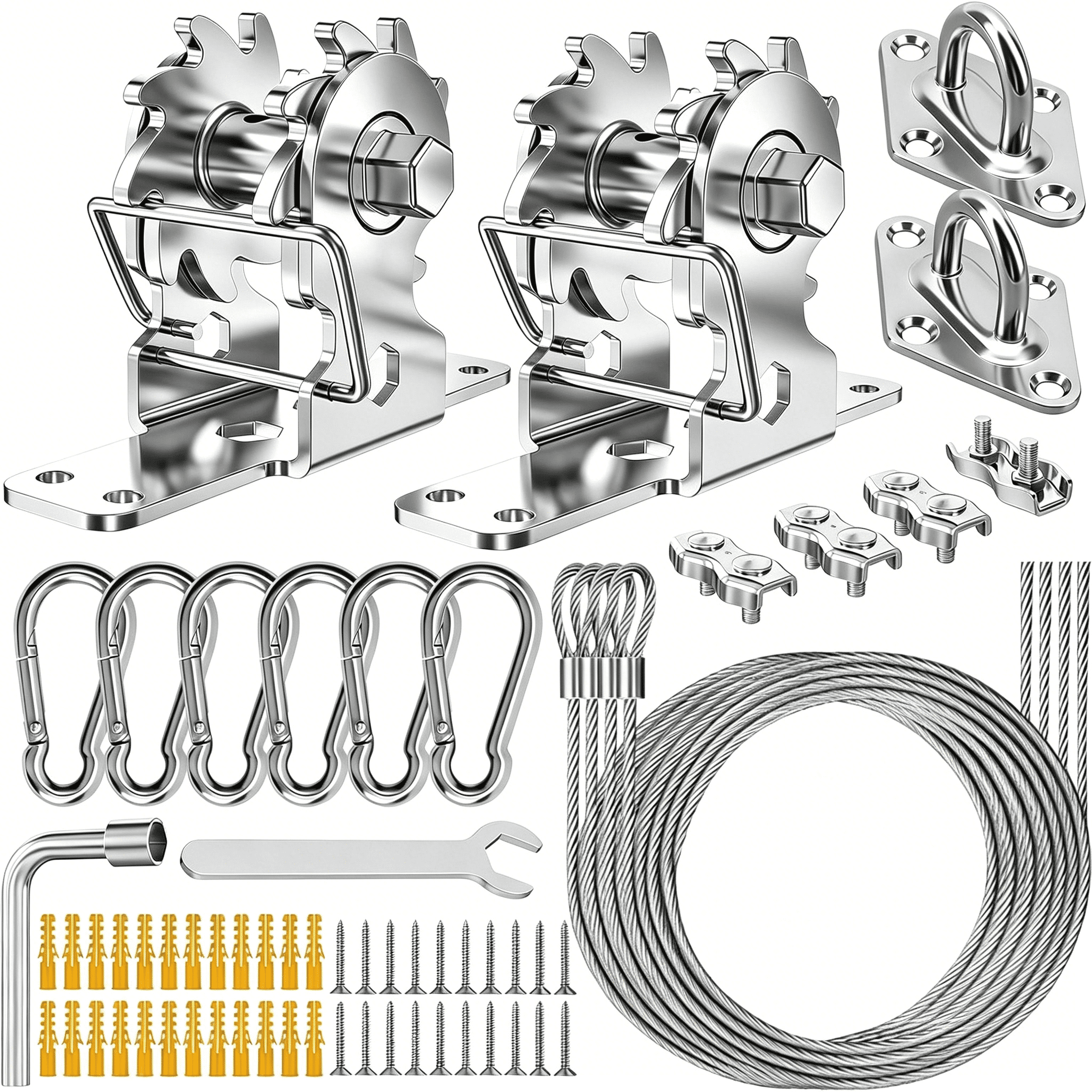 MISSMILE Shade Sail Hardware Kit with Ratchet Winch,Heavy Duty 304 ...