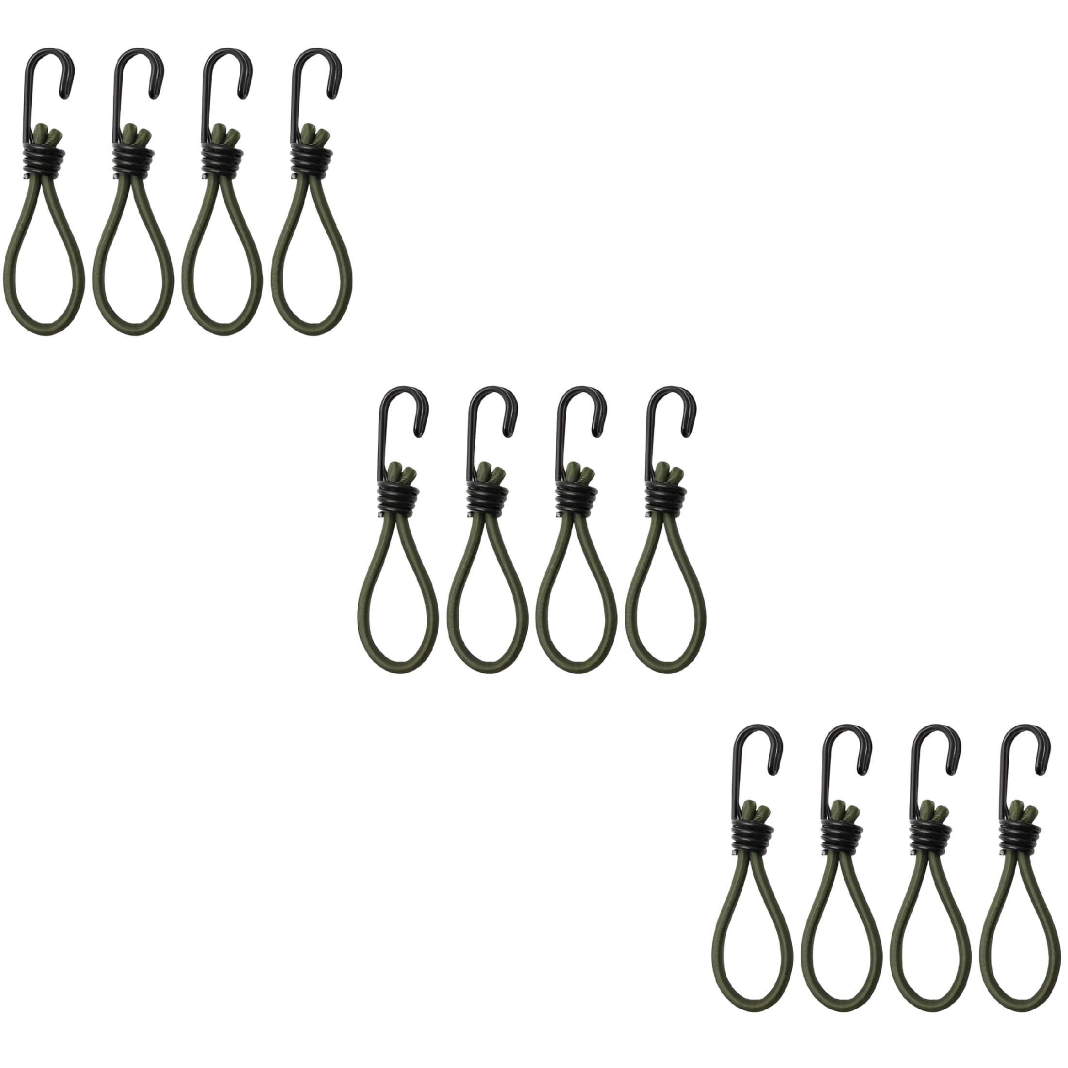 MISSMILE Short Bungee Cords with Hooks Heavy Duty Outdoor Mini 12 Pcs ...