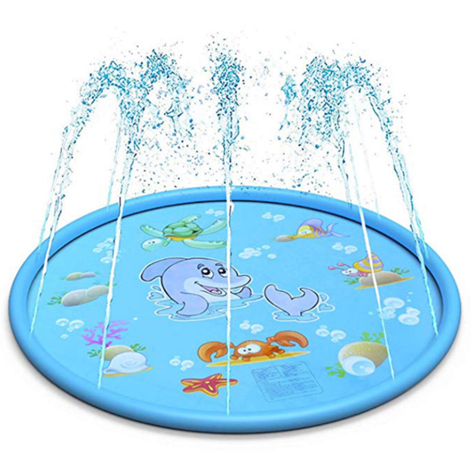 MISSMILE Splash Pad, 1m Dolphin Design Inflatable Pool Toy, Durable Eco ...