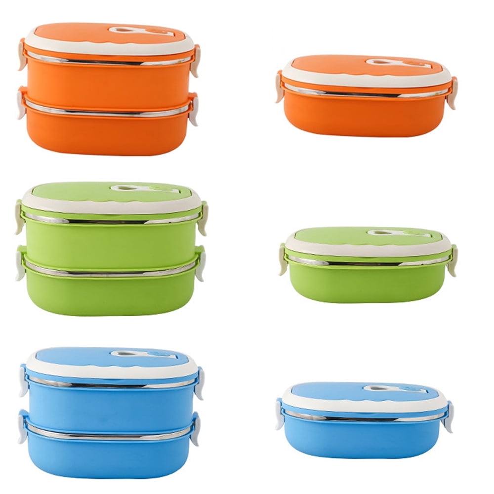 MISSMILE Thermal Lunch Box, Stackable Metal Stainless Steel Hot Food ...