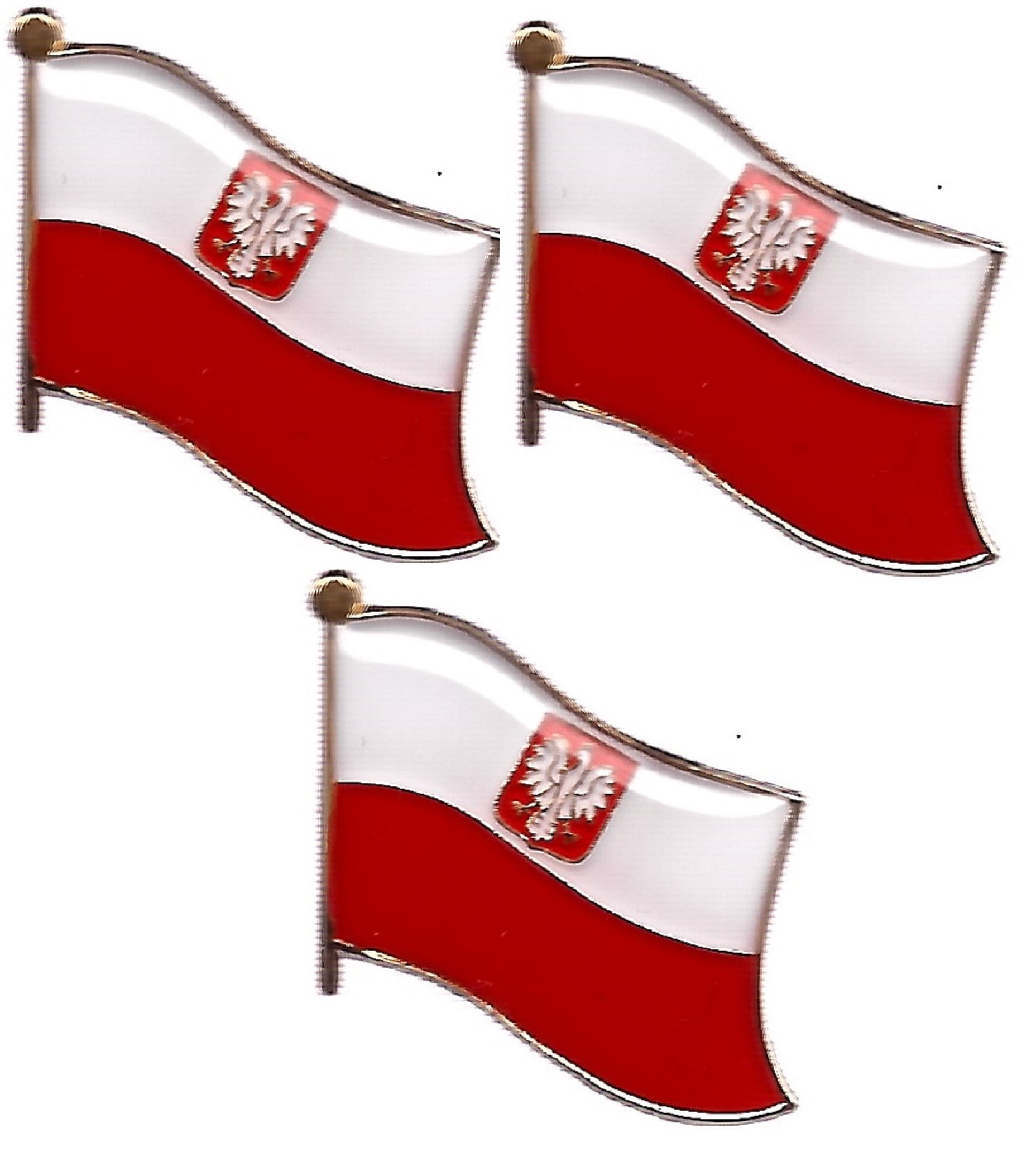 MISSMILE of 3 Poland Eagle Single Flag Lapel Pins, Polish Eagle Pin Badge - Walmart.com