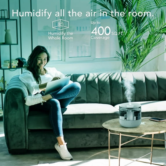 MISTIC 4 Whole Room Ultrasonic Humidifier, Top-Fill, Aromatherapy, 1 ...