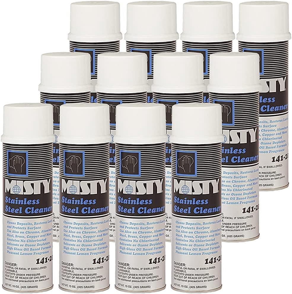 MISTY Heavy-Duty Stainless Steel Cleaner 15 Ounce Aero 1001541 (Case of ...