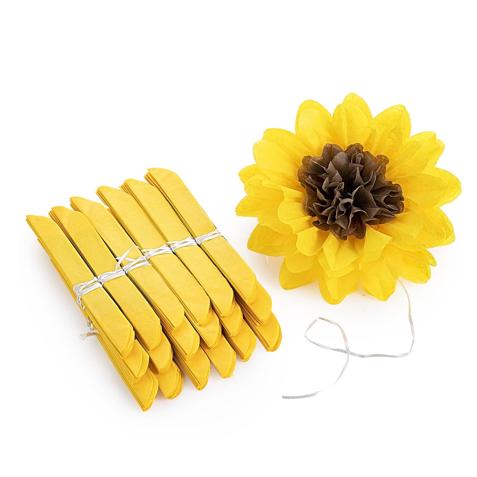 MISU Sunflowers Party Decorations Yellow Tissue AIS1 Pom Poms Paper ...