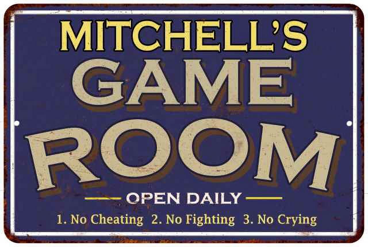 MITCHELL'S Blue Game Room Sign Metal 8 x 12 Matte Finish Metal ...