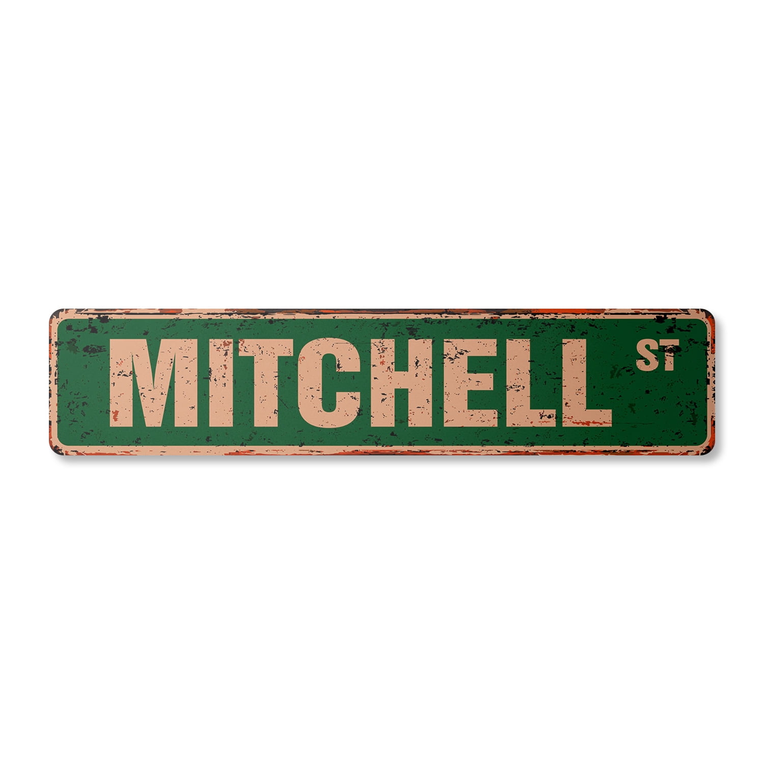 MITCHELL Vintage Aluminum Street Sign Childrens Name Room Metal Sign ...