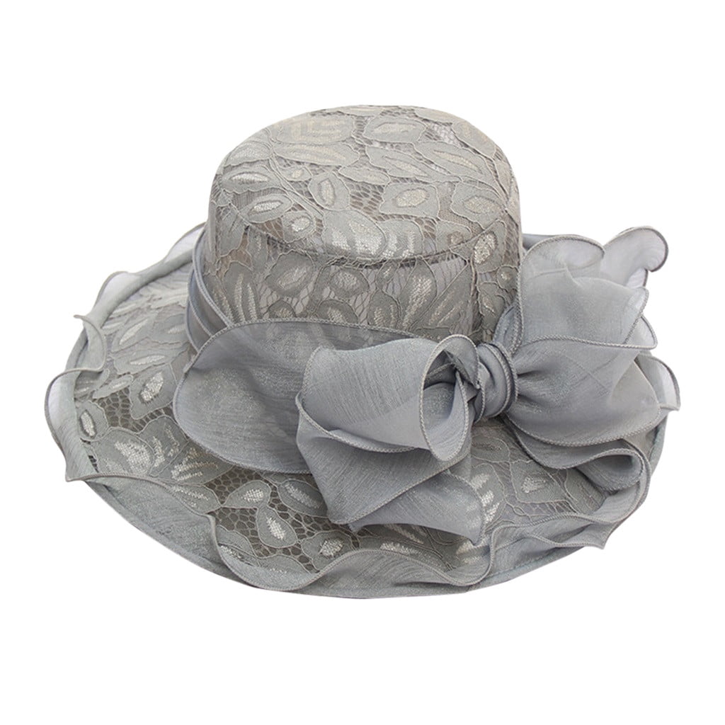 MITCOWBOY Church Hats for Women Fancy Ladies Wedding Wide Womens Cap ...