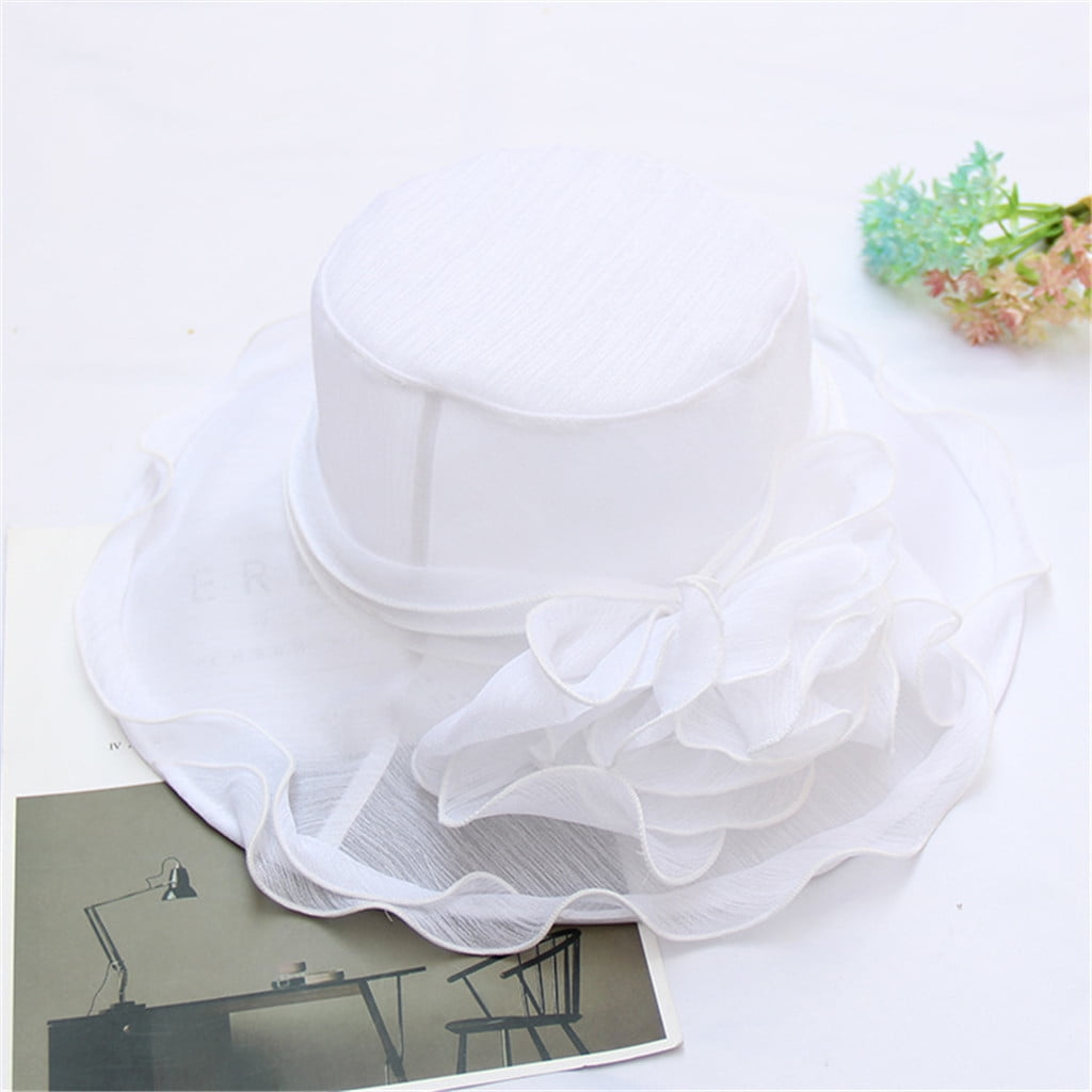 MITCOWBOY Church Hats for Women Fancy Ladies Wedding Wide Womens Cap ...