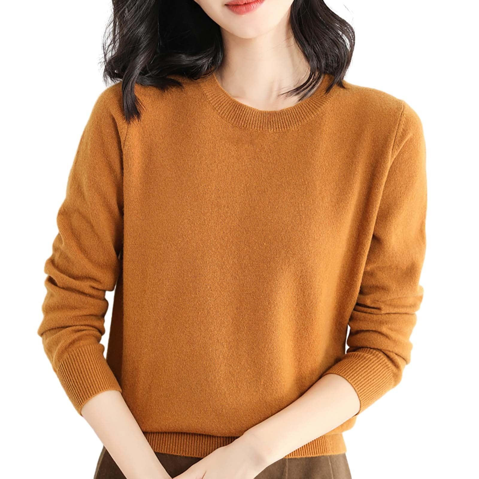 MITCOWBOY Sweaters for Women Light Sweaters for Women Long Sleeve Crew ...