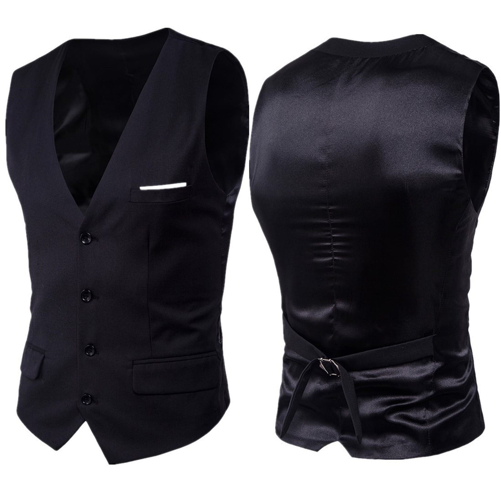 MITCOWBOYS Heated Vest, Men's Suit Vest V Neck Silm Fit Solid formal ...