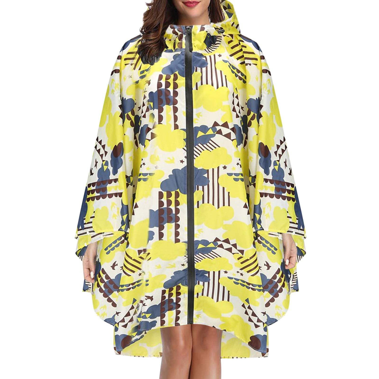 MITCOWBOYS Unisex Fashion Rain Jacket Coat Hooded Raincoat for Adults ...