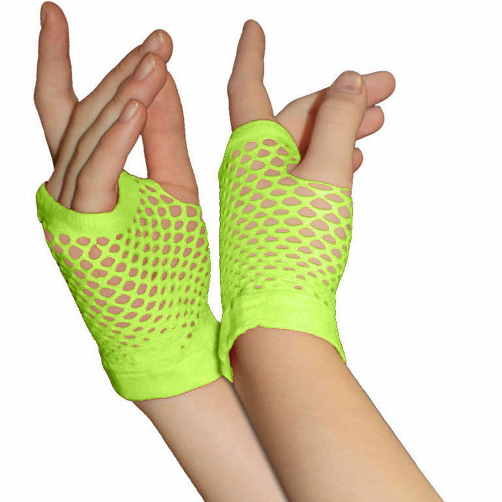 MITCOWBOYS womens gloves Ladies Girls Short Mesh 80s STYLE Fishnet ...