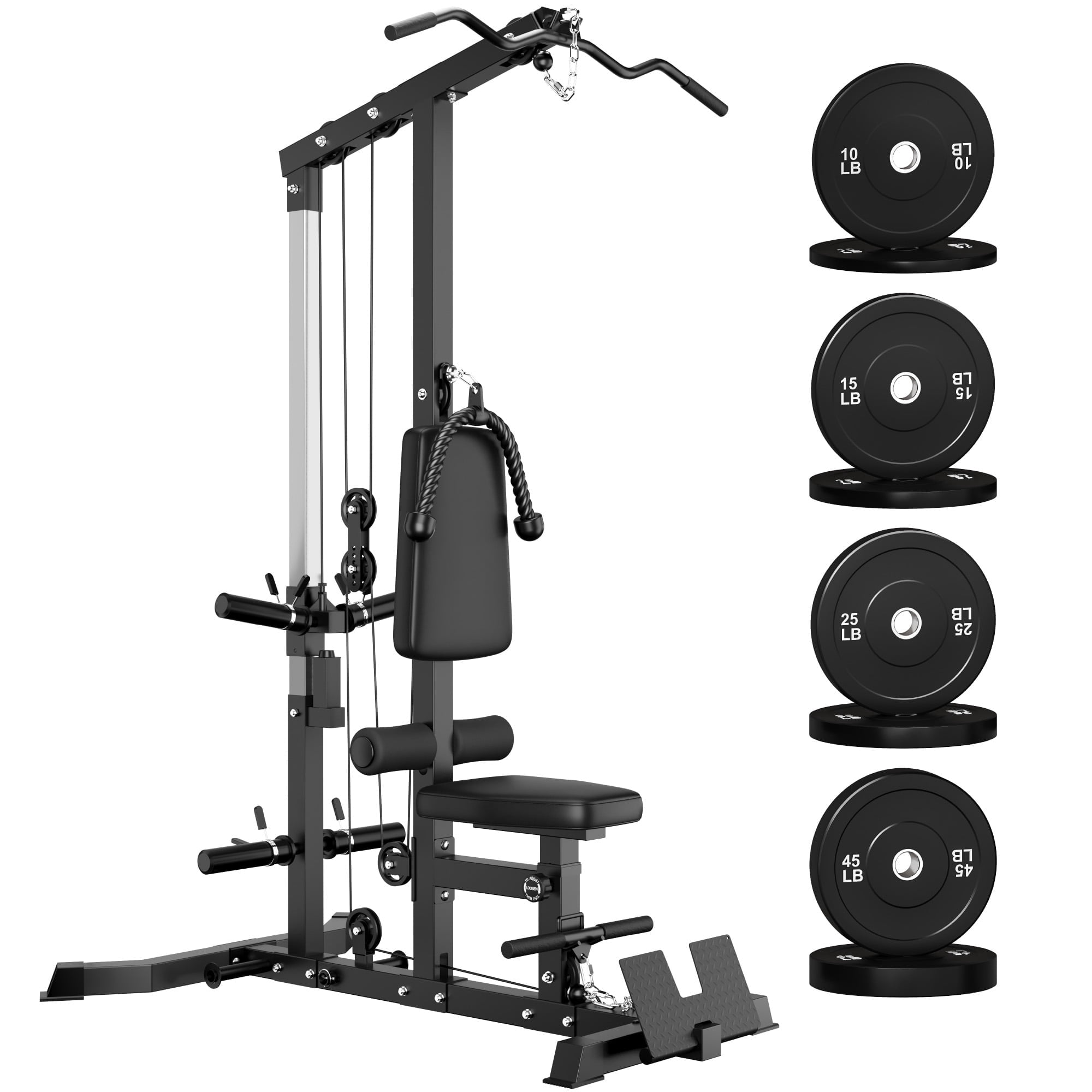 MITONOS 3 in 1 LAT Pulldown Machine,LAT Row Cable Machine with AB ...