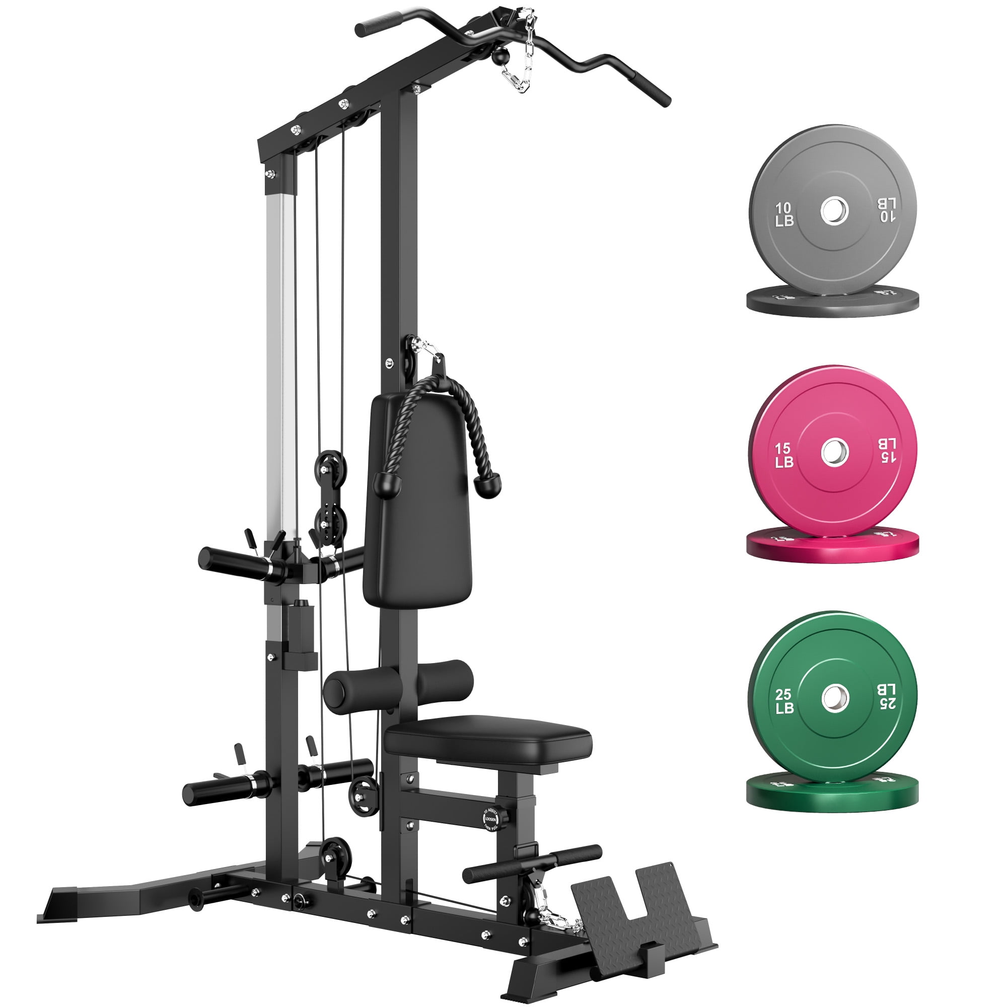 MITONOS 3 in 1 LAT Pulldown Machine,LAT Row Cable Machine with AB ...