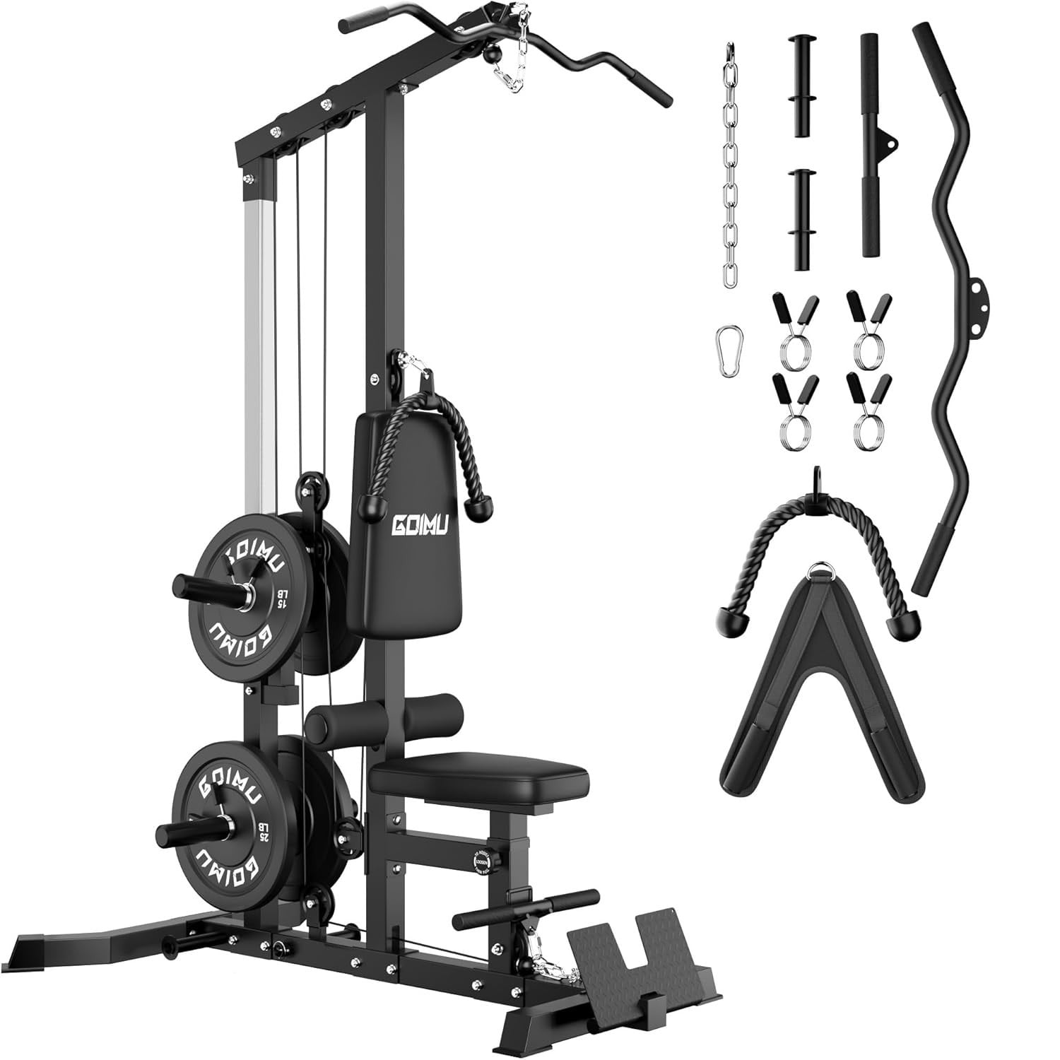 MITONOS 3 in 1 LAT Pulldown Machine,LAT Row Cable Machine with AB ...