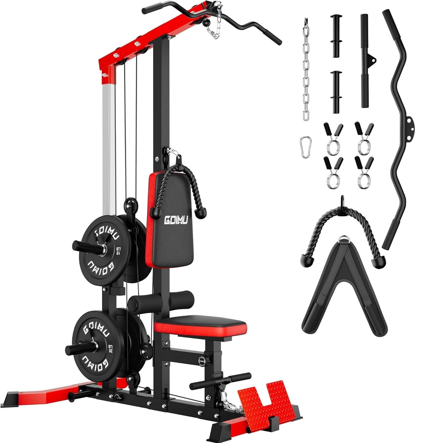 MITONOS 3 in 1 LAT Pulldown Machine,LAT Row Cable Machine with AB ...