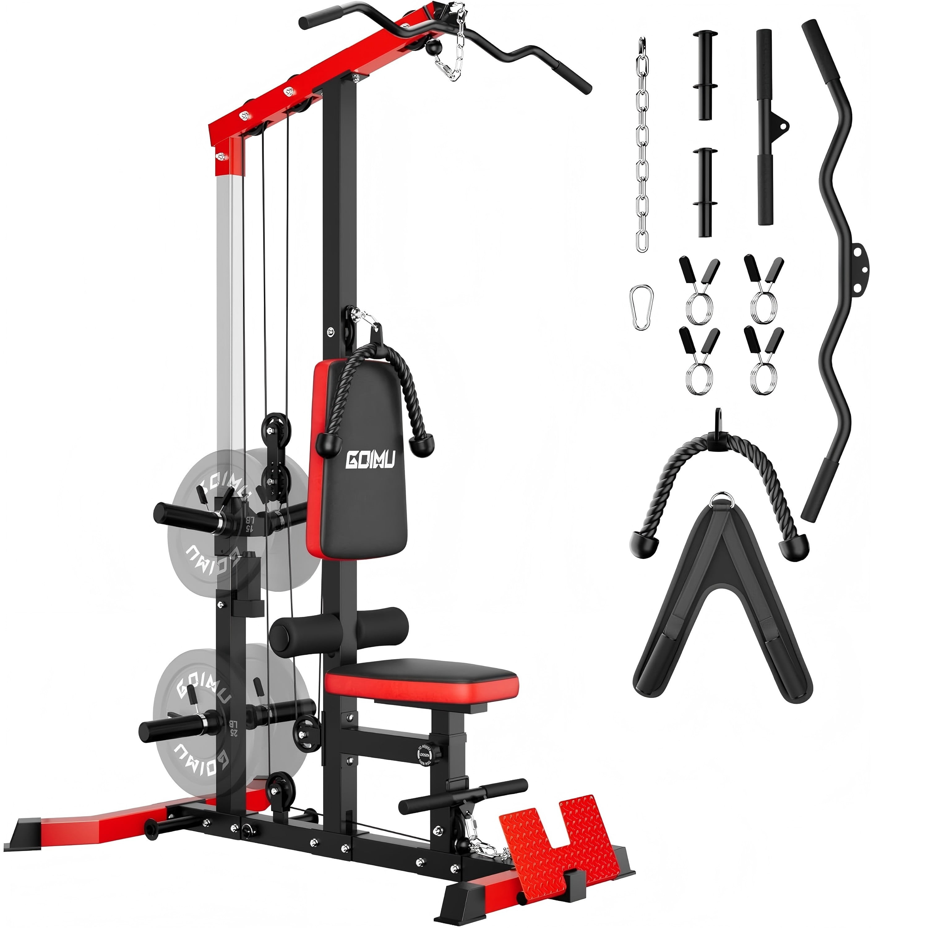 MITONOS 3 in 1 LAT Pulldown Machine,LAT Row Cable Machine with AB ...