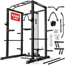 UPGO Power Cage,1200lbs Multi-Function Power Rack with Lat Pulldown and ...