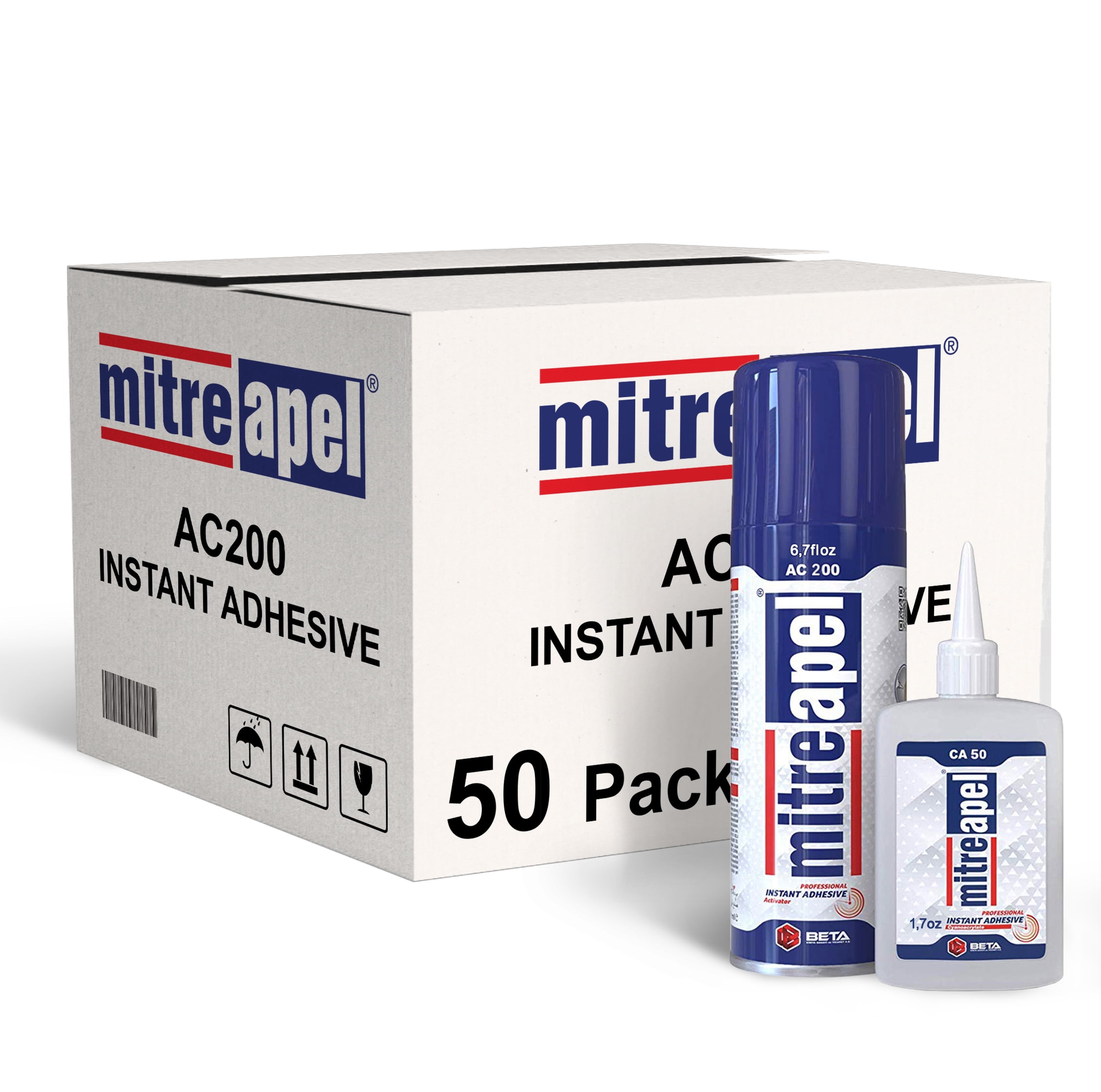 MITREAPEL Super CA Glue with Activator (50 x 1.7 oz - 50 x 6.7 fl oz ...