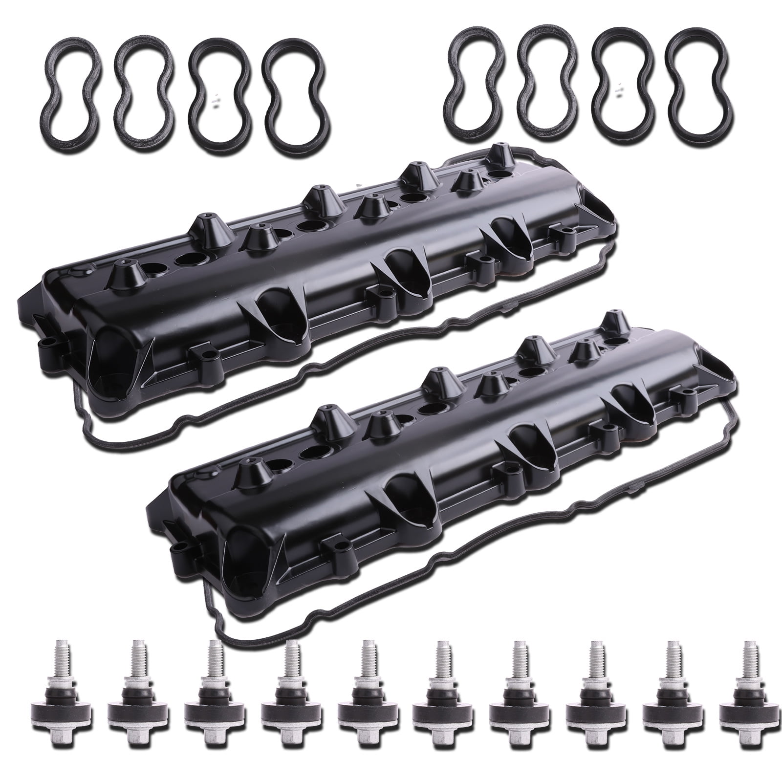MITZONE Aluminum Engine Valve Cover Set Compatible with Dodge Ram 1500 ...