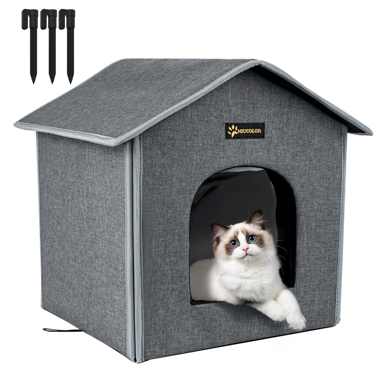 MIU Color Outdoor Cat House, Small Weatherproof Cat Houses for Outdoor ...