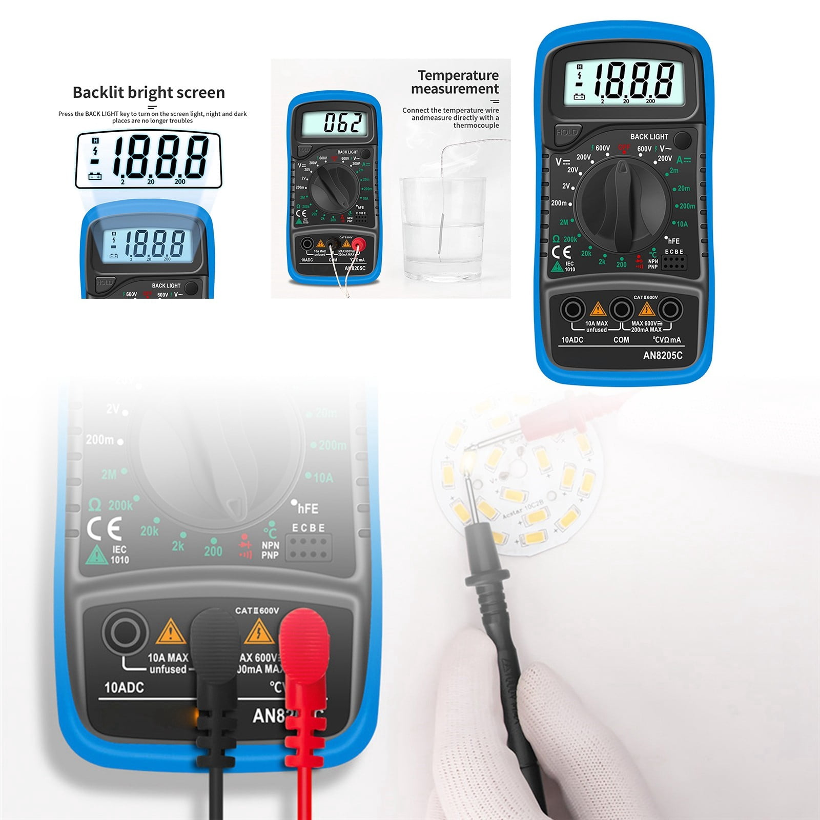 MIUBAGIAL Function Digital Multimeter with Backlight for Home Use High ...